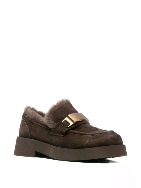 SERGIO MORETTI FIRENZE Shearling-lined Loafers - Brown