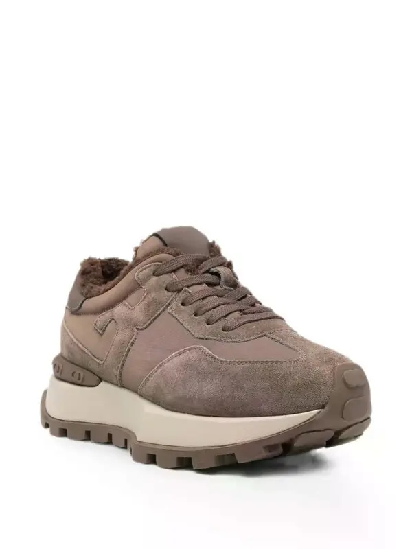 SERGIO MORETTI FIRENZE Shearling-lined Panelled Sneakers