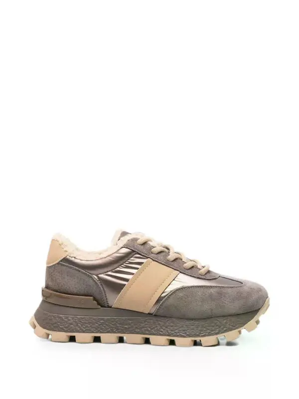 SERGIO MORETTI FIRENZE Shearling-lined Panelled Sneakers