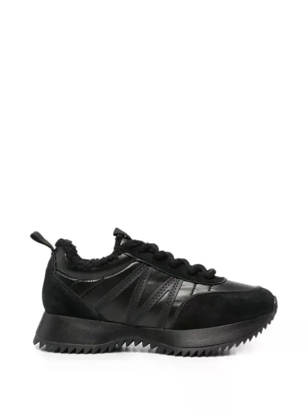 SERGIO MORETTI FIRENZE Shearling-lined Panelled Sneakers - Black