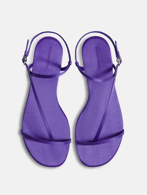 REFORMATION Pina Flat Sandal Satin