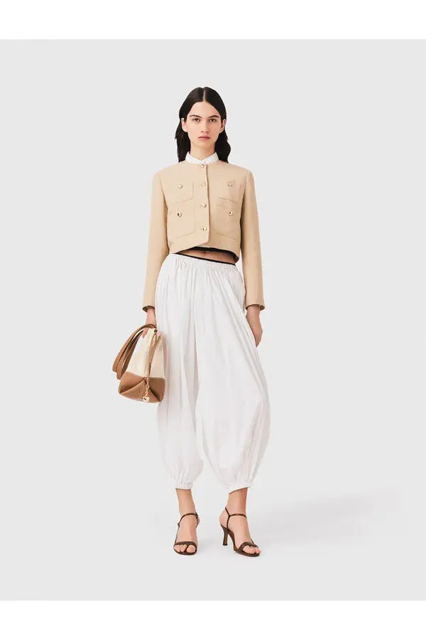 Maje Harem Cotton Trousers - White