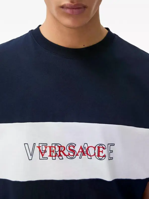 Versace Intarsia Cotton-jersey Regular T-shirt