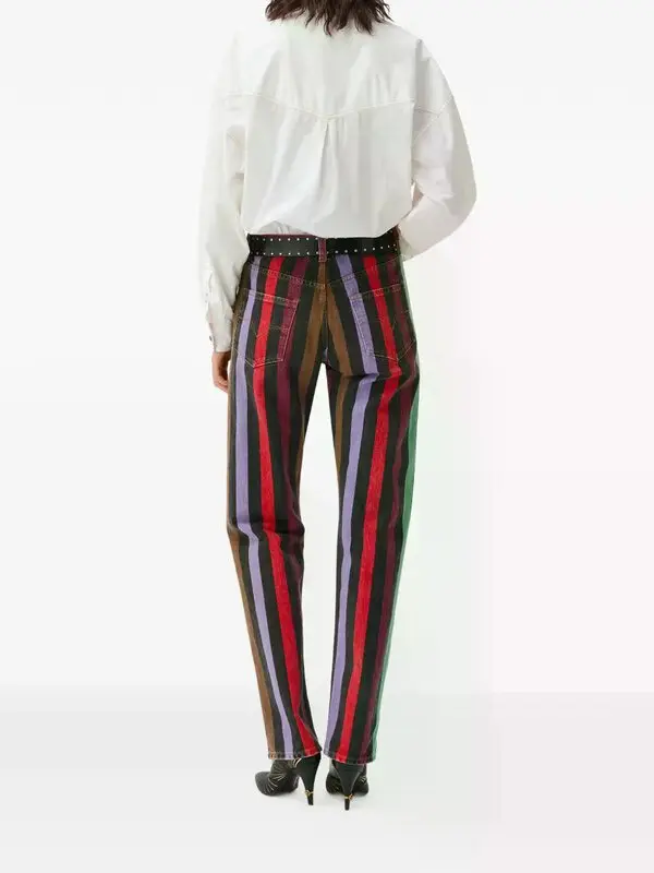 Versace Striped Straight Leg Jeans