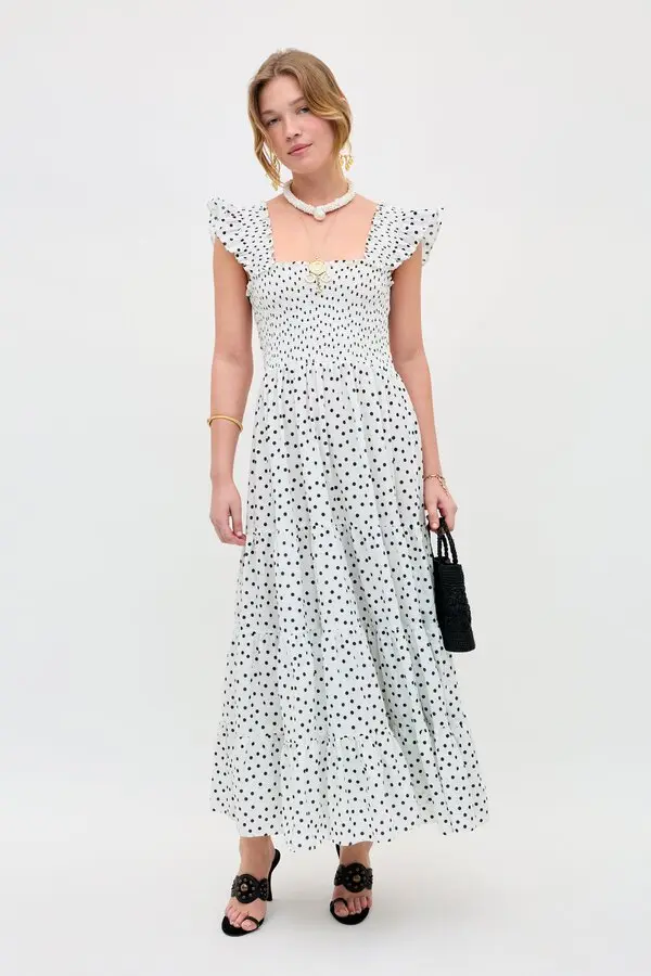 Rixo Kendall Bohemia Spot Ivory Regular Dress