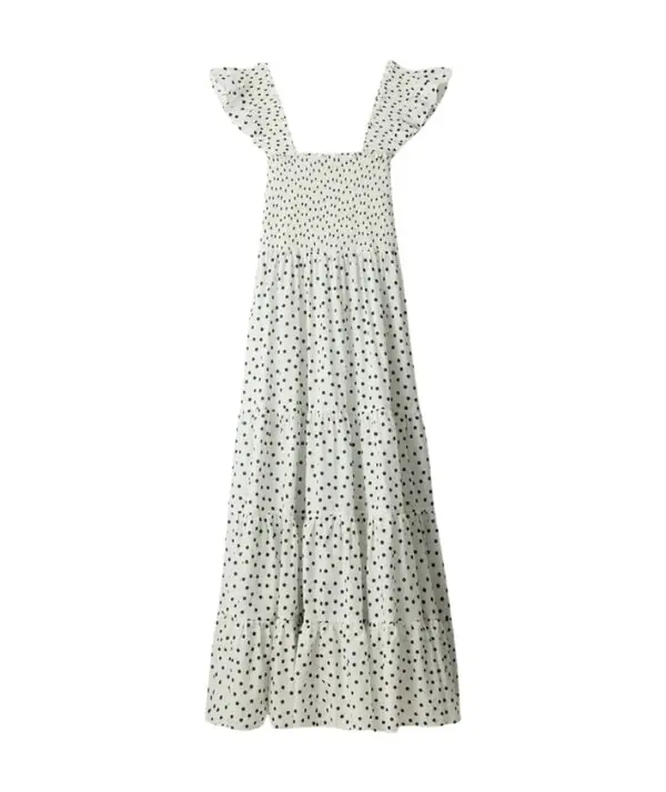 Rixo Kendall Bohemia Spot Ivory Regular Dress - White
