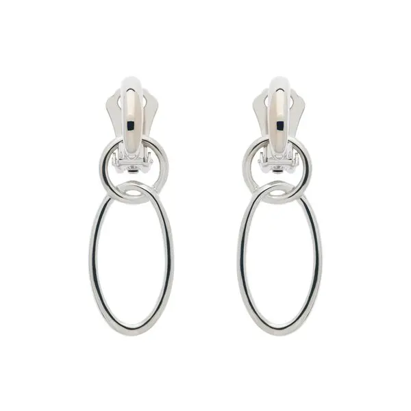 EMMA HOLLAND JEWELLERY Platinum Double Hoop Clip On Earrings - Silver