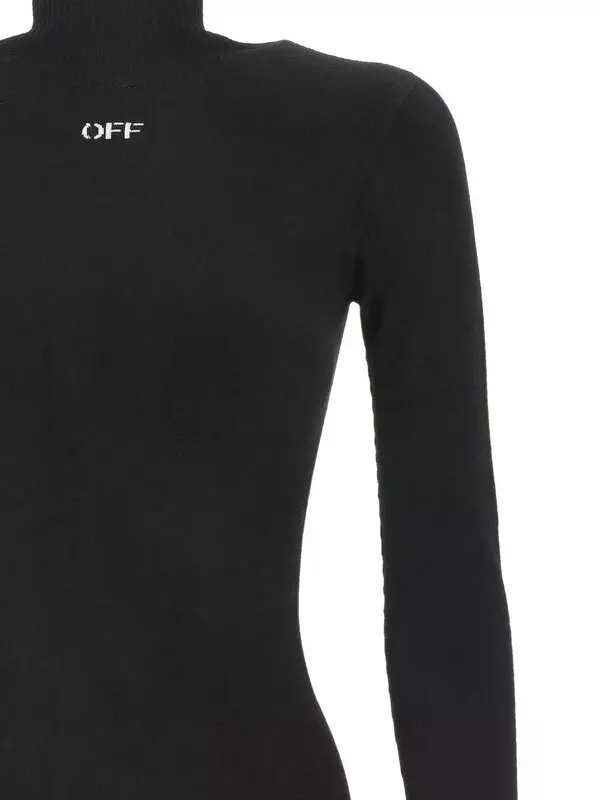 Off-White Logo Knit Mini Dress