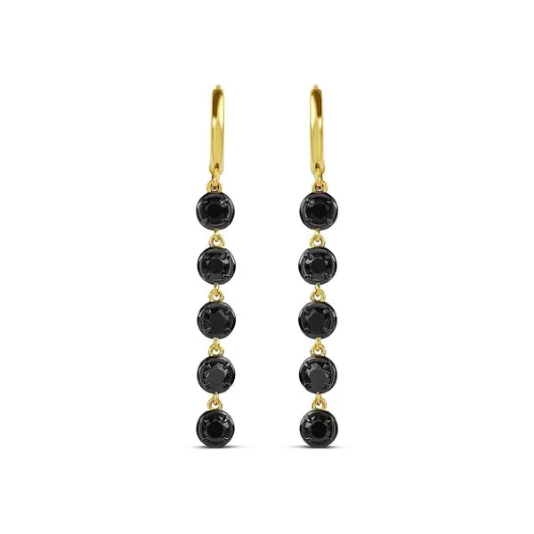 SHYMI Victorian Style Drop Earrings - Black/gold