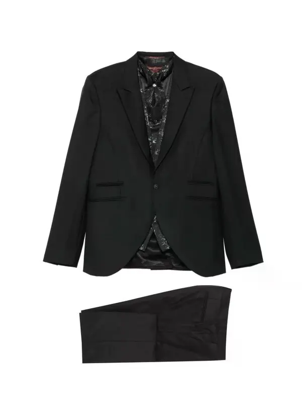 CARLO PIGNATELLI Floral-jacquard Suits - Black