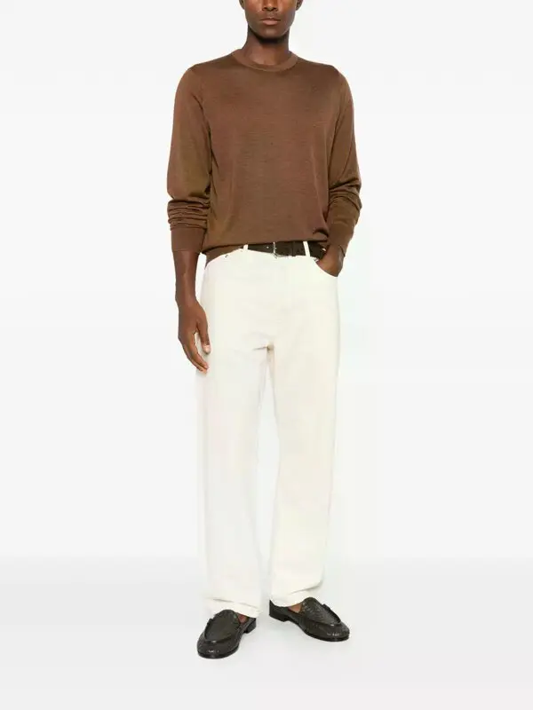 Corneliani Crew Neck Long Sleeve Sweater - Brown