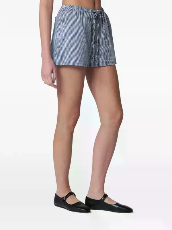 DUNST Gingham Check Drawstring Shorts