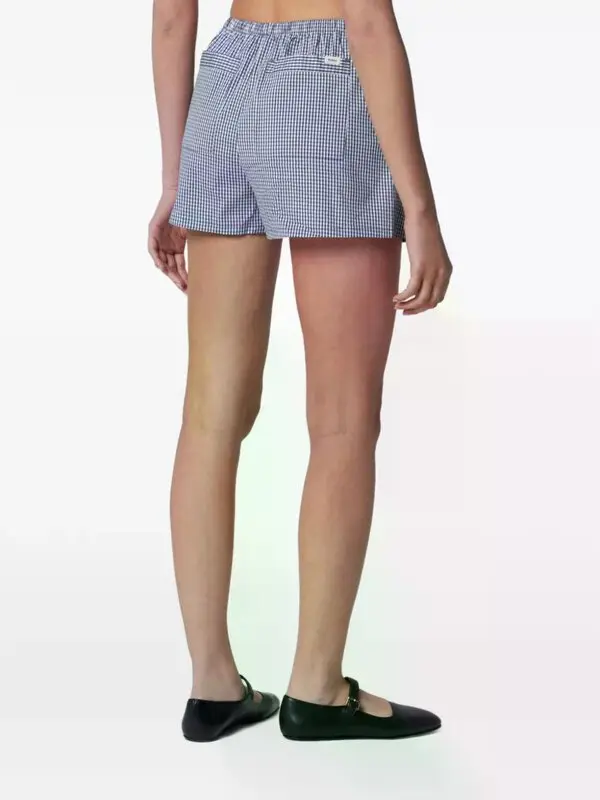 DUNST Gingham Check Drawstring Shorts