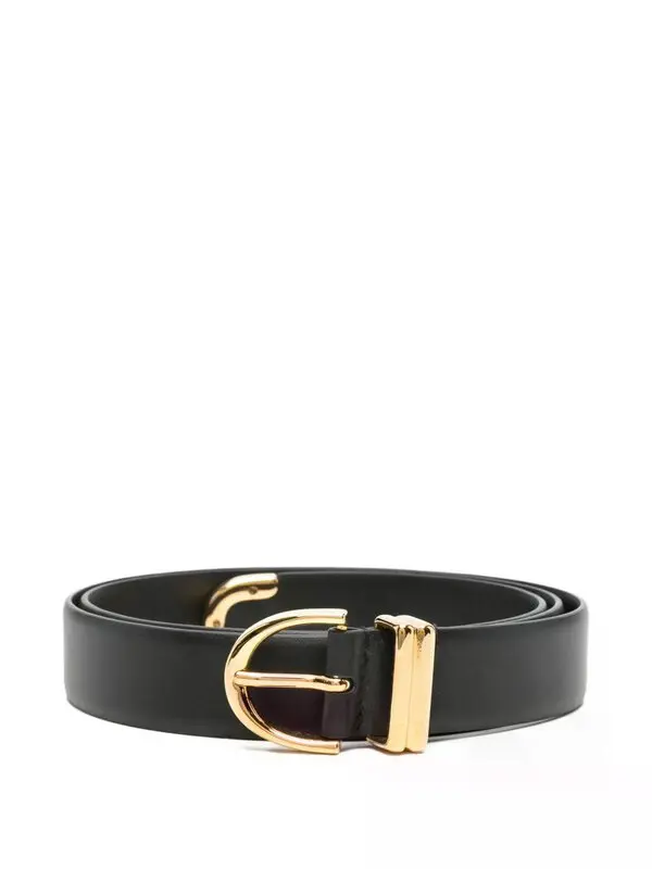 Khaite Bambi Leather Buckle Belt - Black
