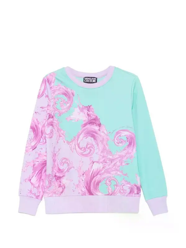 Versace Baroque Print Long Sleeve Sweatshirt - Purple
