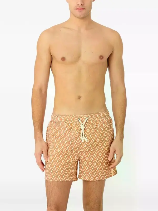 GASSA D AMANTE Praiano Geometric-print Swim Shorts