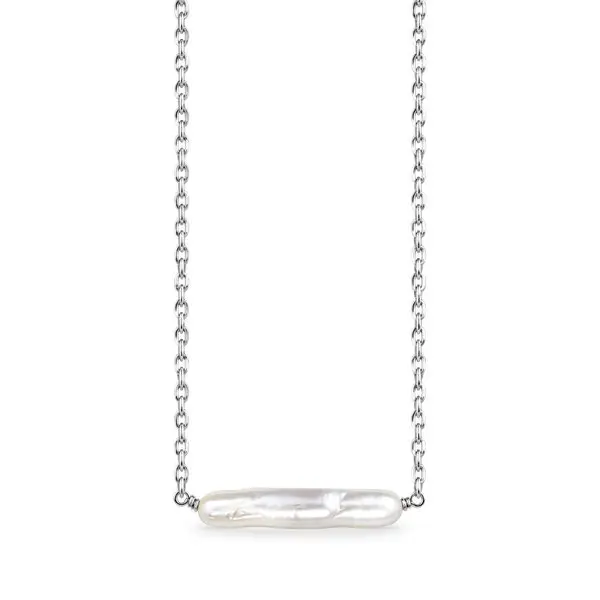 ASTOR & ORION Maris Freshwater Pearl Bar Necklace In Sterling - Silver/white