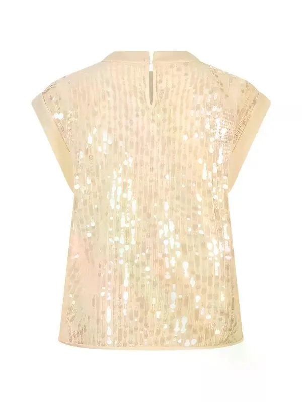 Peserico Sequin-embellished Sleeveless Top - Neutrals
