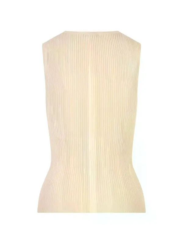 Peserico Ribbed Knit V-neck Sleeveless Top