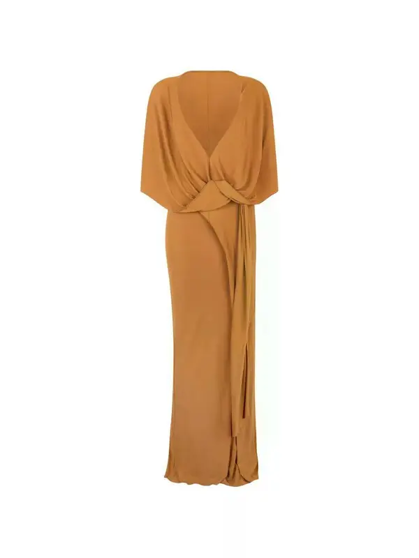 Alberta Ferretti Draped Maxi Dress - Orange