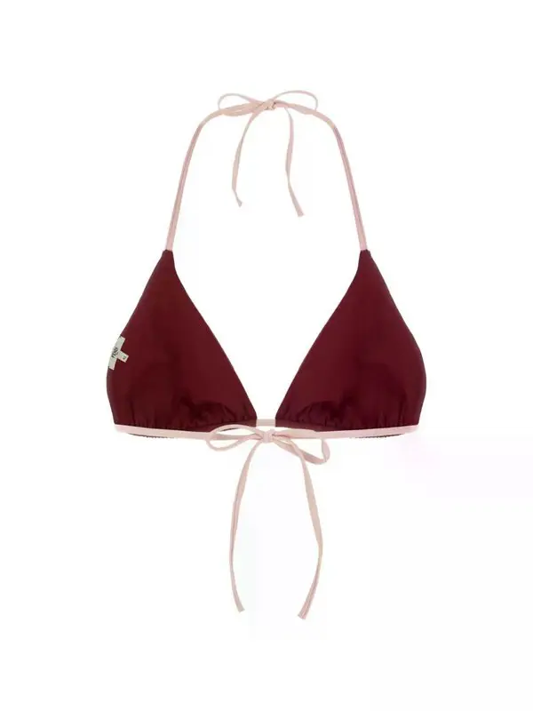 Fendi Striped Triangle-cup Bikini Top