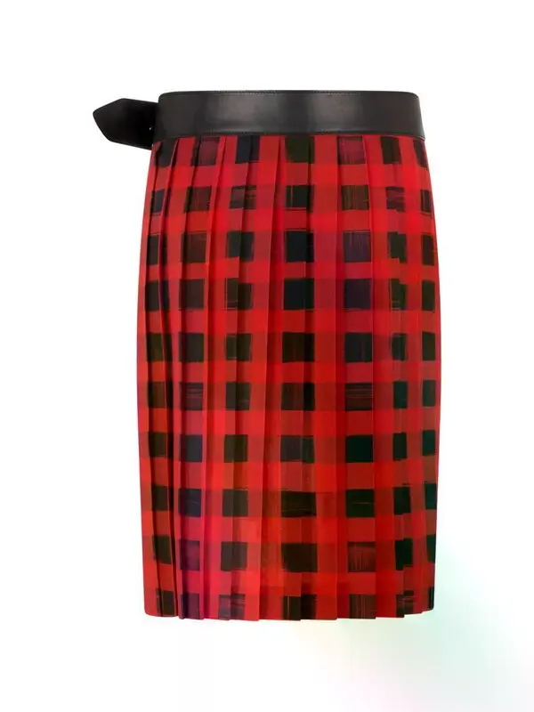 Moschino Belted Pleated Midi Skirt