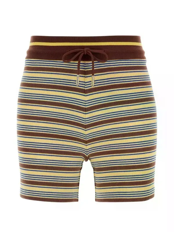 Fendi Striped Knit Shorts - Brown