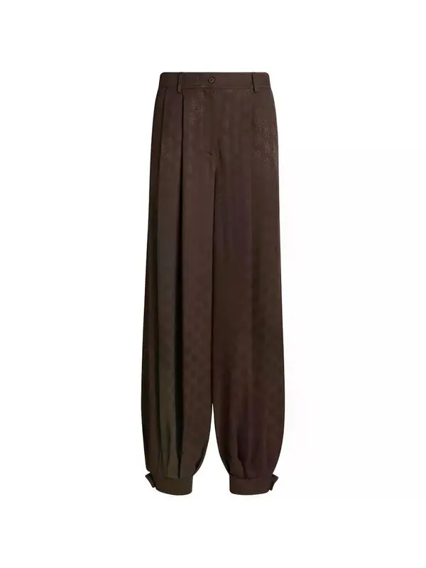 Etro Jacquard Pattern Tailored Trousers - Brown