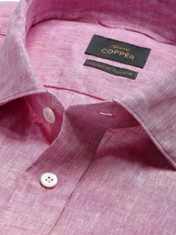 EDWARD COPPER Spread-collar Linen Shirt