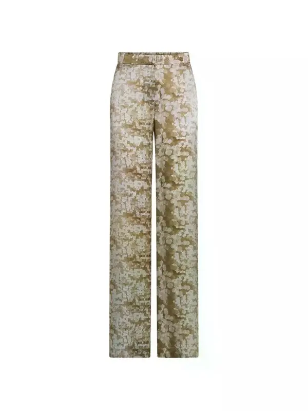 COLLINI MILANO Abstract Print Wide-leg Trousers - Brown