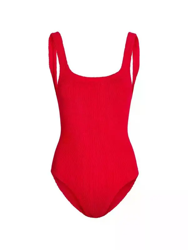 Hunza G Square Neck Crinkle-effect Swimsuit