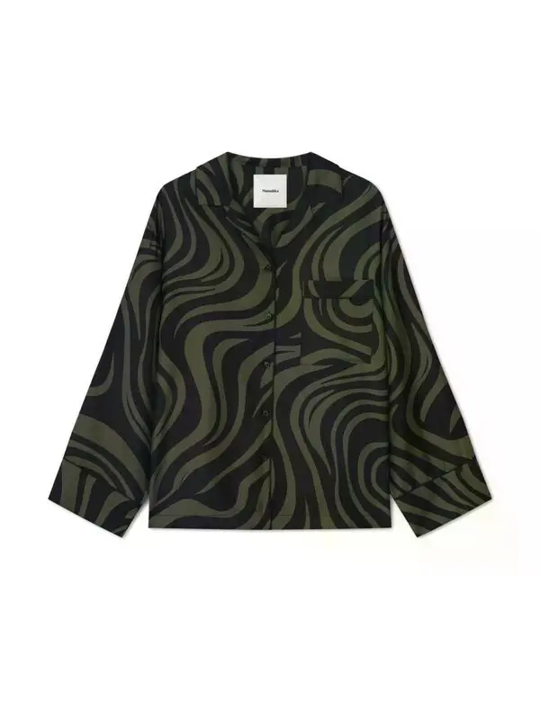 Nanushka Tinsley Swirl-print Shirt - Black
