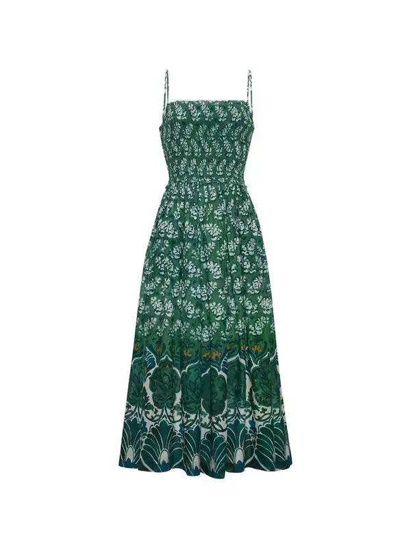 Cara Cara Carmen Floral-print Smocked Midi Dress