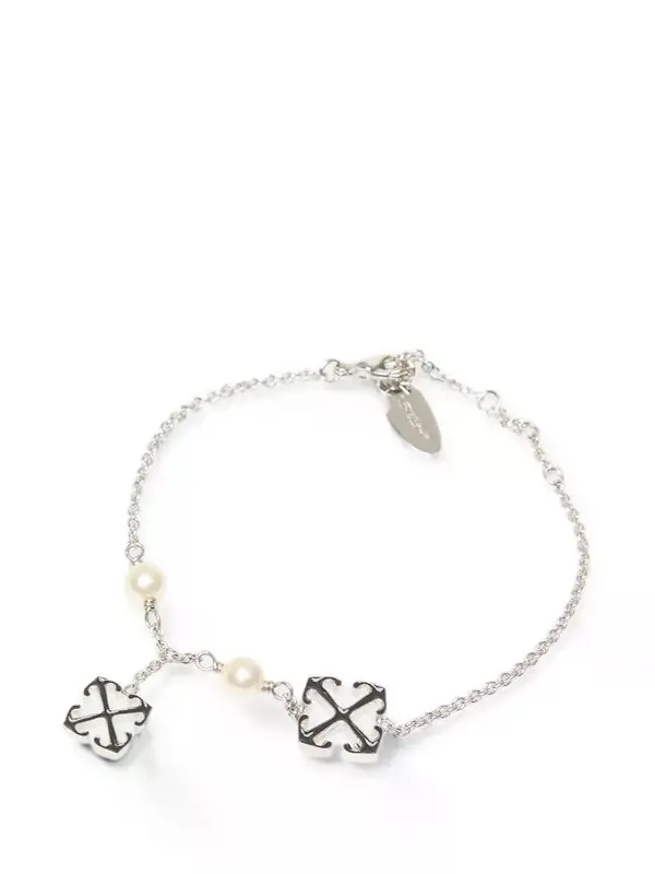 Off-White Faux Pearl Arrows Motif Bracelet