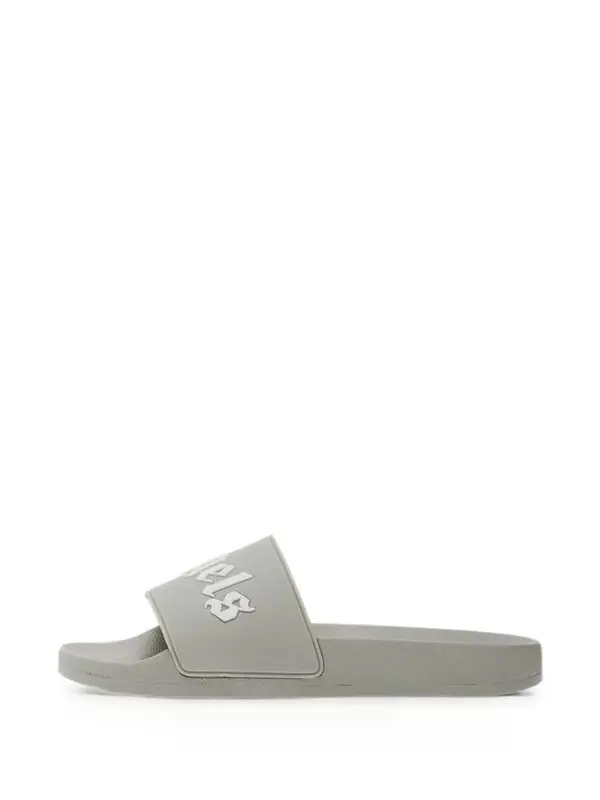 Palm Angels Logo Print Slippers - Grey
