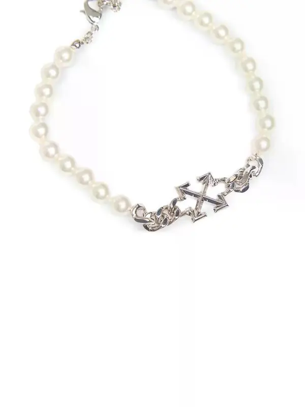 Off-White Pearl-embellished Arrows Bracelet