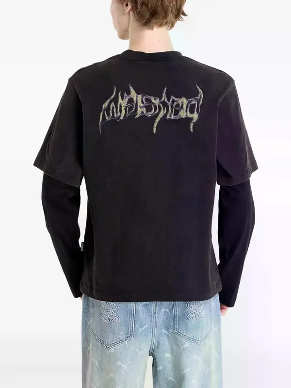 WASTED Skull-print Layered T-shirt
