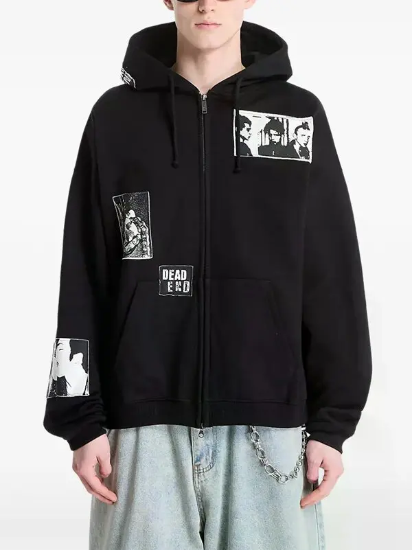 WASTED Patch Detail Zip Hoodie