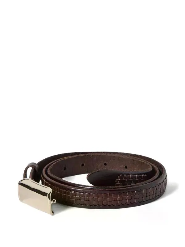 Brunello Cucinelli Textured Calfskin Belt With Box-frame Buckle