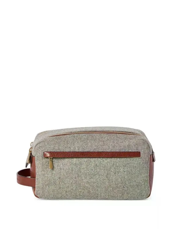 Brunello Cucinelli Virgin Wool, Alpaca, And Cashmere Flannel Beauty Case - Grey