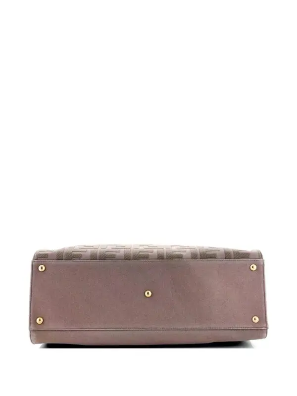 Fendi Peekaboo X-light Zucca Jacquard With Leather Medium Tote Bag