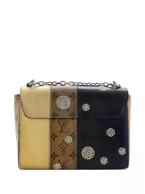 LOUIS VUITTON Studded Reverse Monogram Canvas And Leather Mm Shoulder Bag - Black