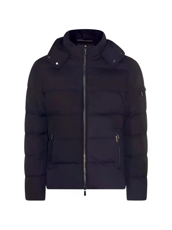 MOORER Padded Hooded Coat - Black