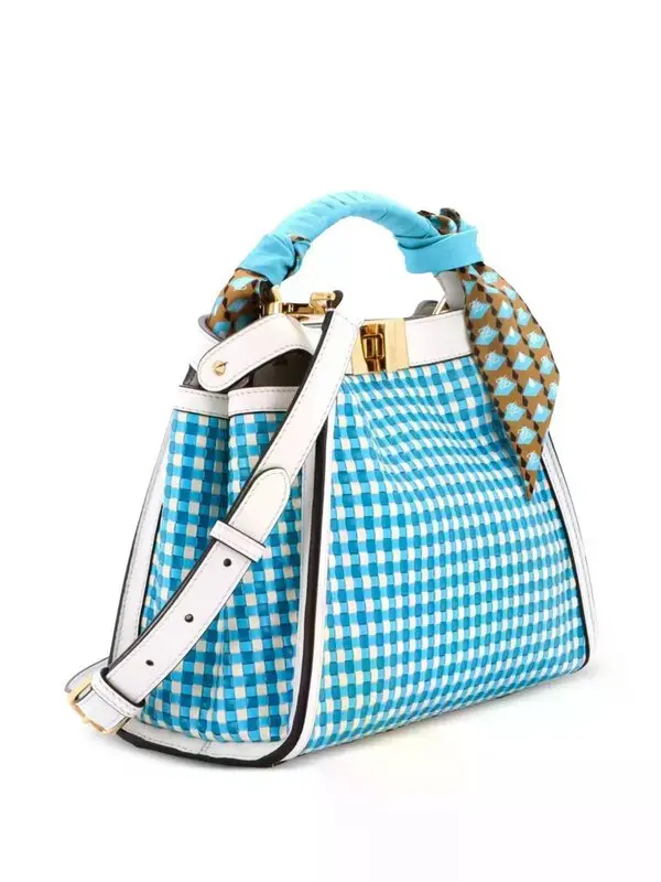 Fendi Peekaboo Woven Leather Satchel