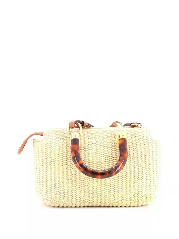 Fendi Raffia Mini Satchel Top Handle Bag
