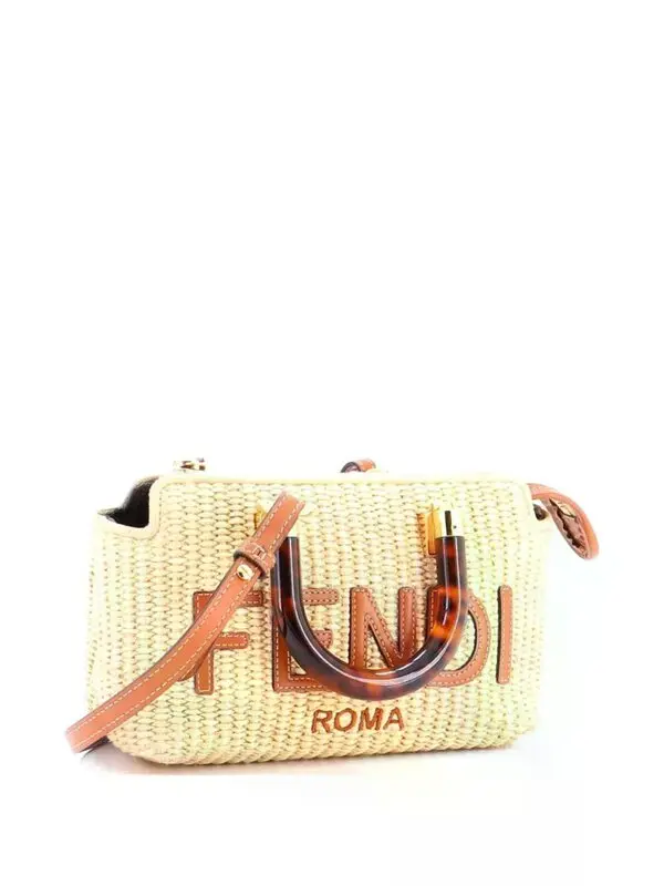 Fendi Raffia Mini Satchel Top Handle Bag