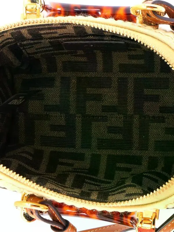 Fendi Raffia Mini Satchel Top Handle Bag