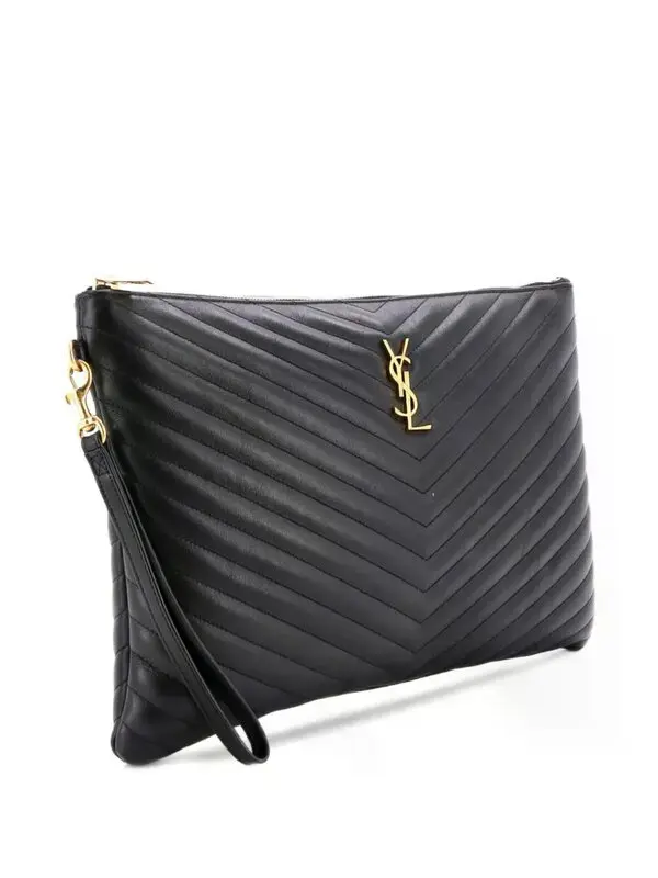 Saint Laurent Puffy Zip Patent Large Pouch