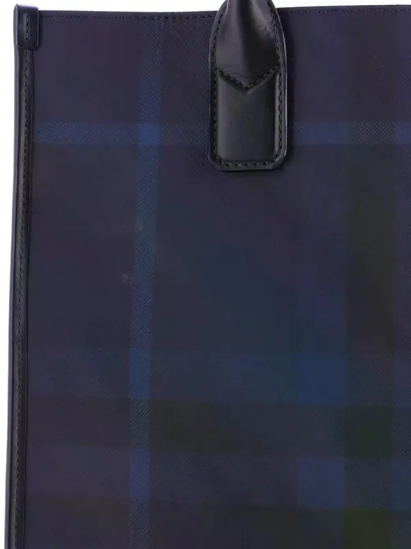 Burberry Convertible Tote Bag In Coated Canvas With Leather