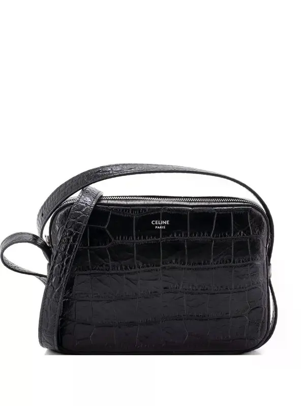 Celine Horizontal Phone Pouch Crocodile Embossed Leather Mini Shoulder Bag